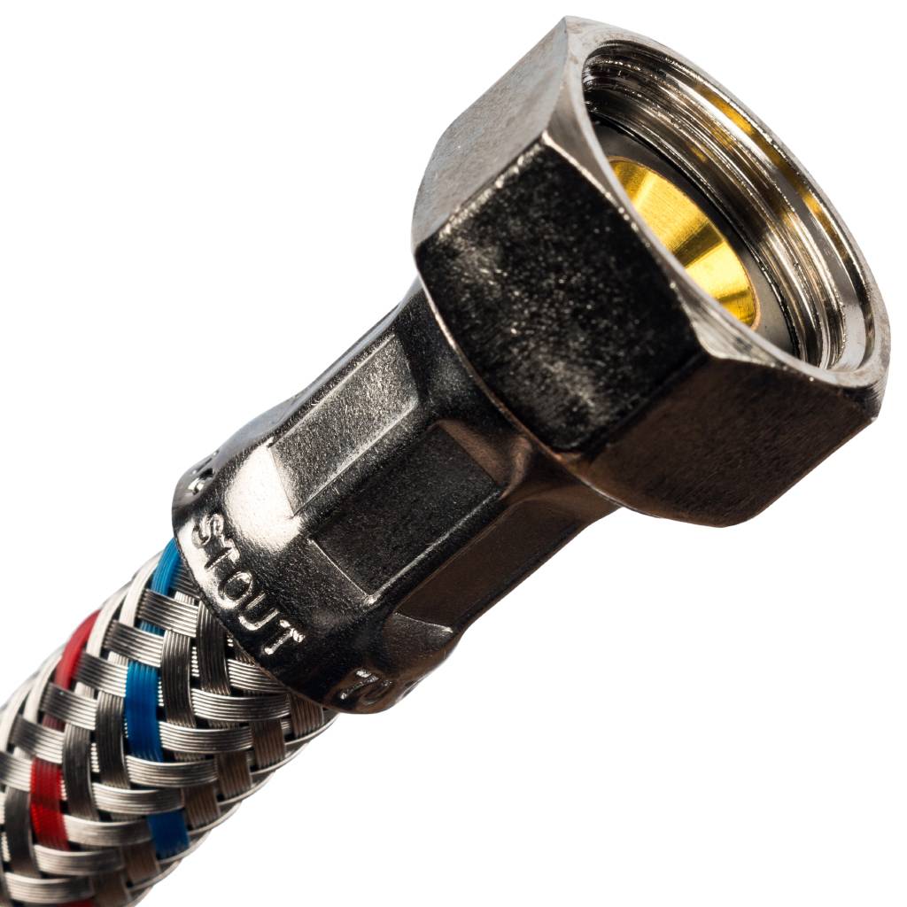 Гибкая подводка для воды STOUT ВР 1/2 х ВР 3/8, длина 600 мм 00028056 ...