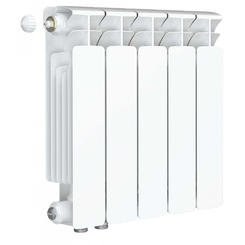 Радиатор биметаллический RIFAR BASE VENTIL 350 BVR 5 секций нижнее правое подключение (белый RAL ...